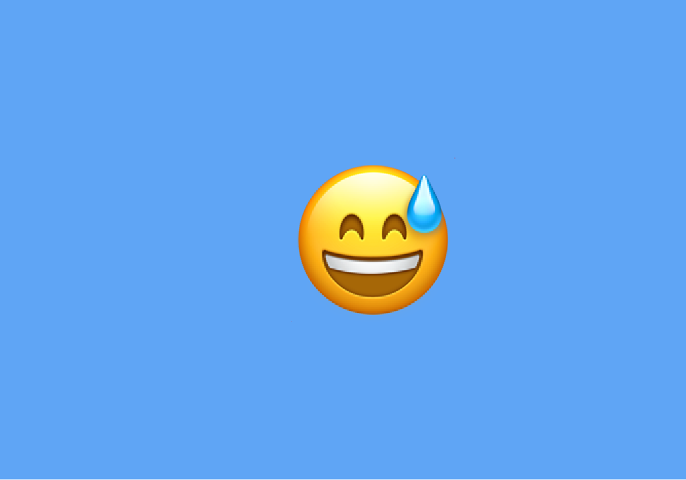  Grinning Face With Sweat Emoji Meaning Dictionary