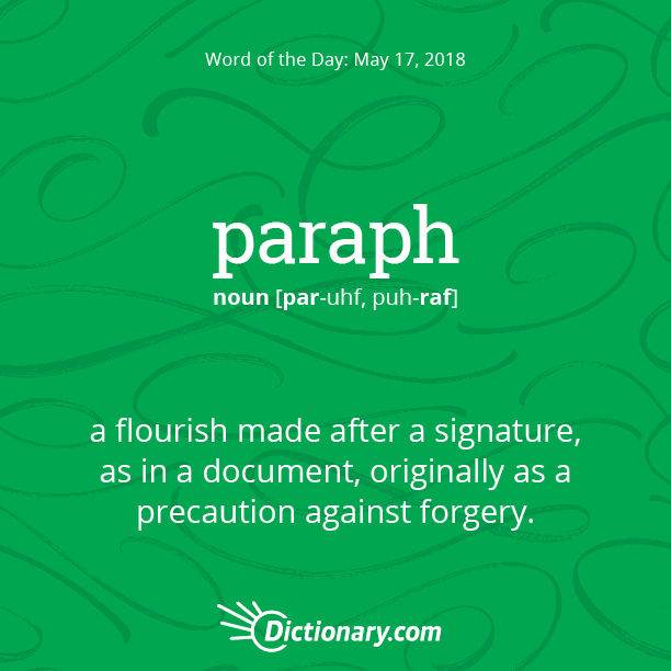 Word of the Day - paraph | Dictionary.com