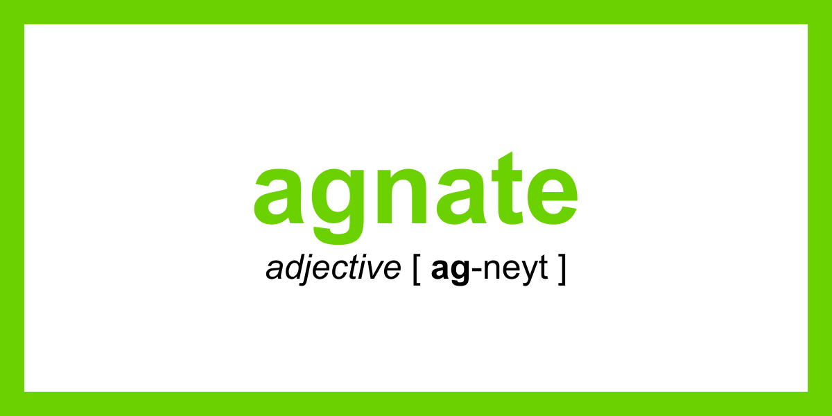 Word of the Day - agnate | Dictionary.com