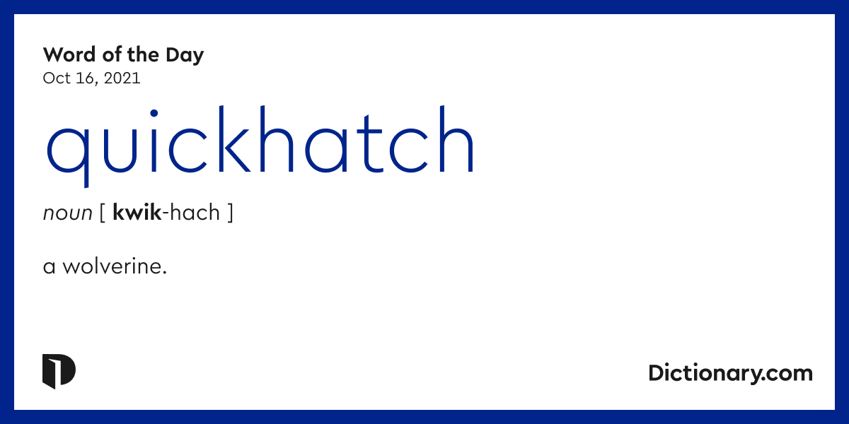 Word of the Day - quickhatch | Dictionary.com