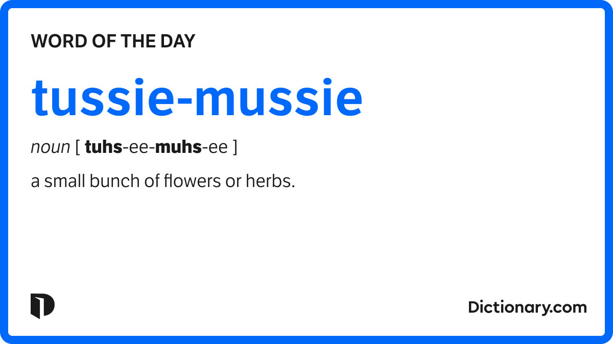 Word of the Day - tussie-mussie | Dictionary.com