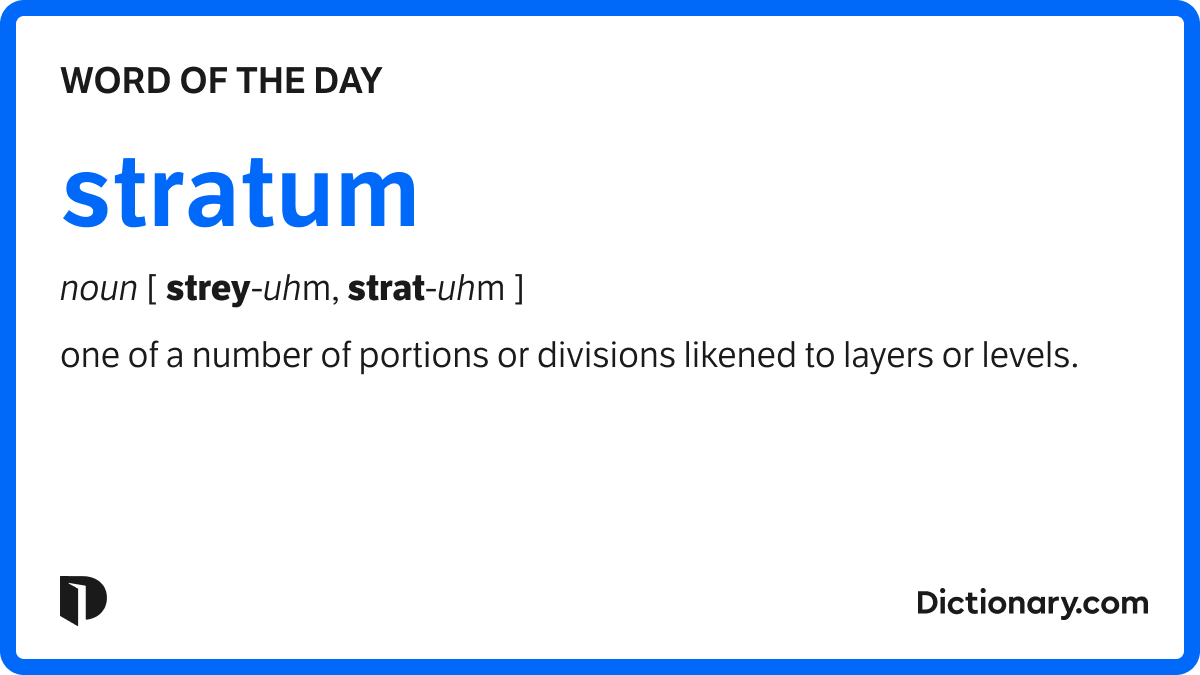 Word of the Day - stratum | Dictionary.com